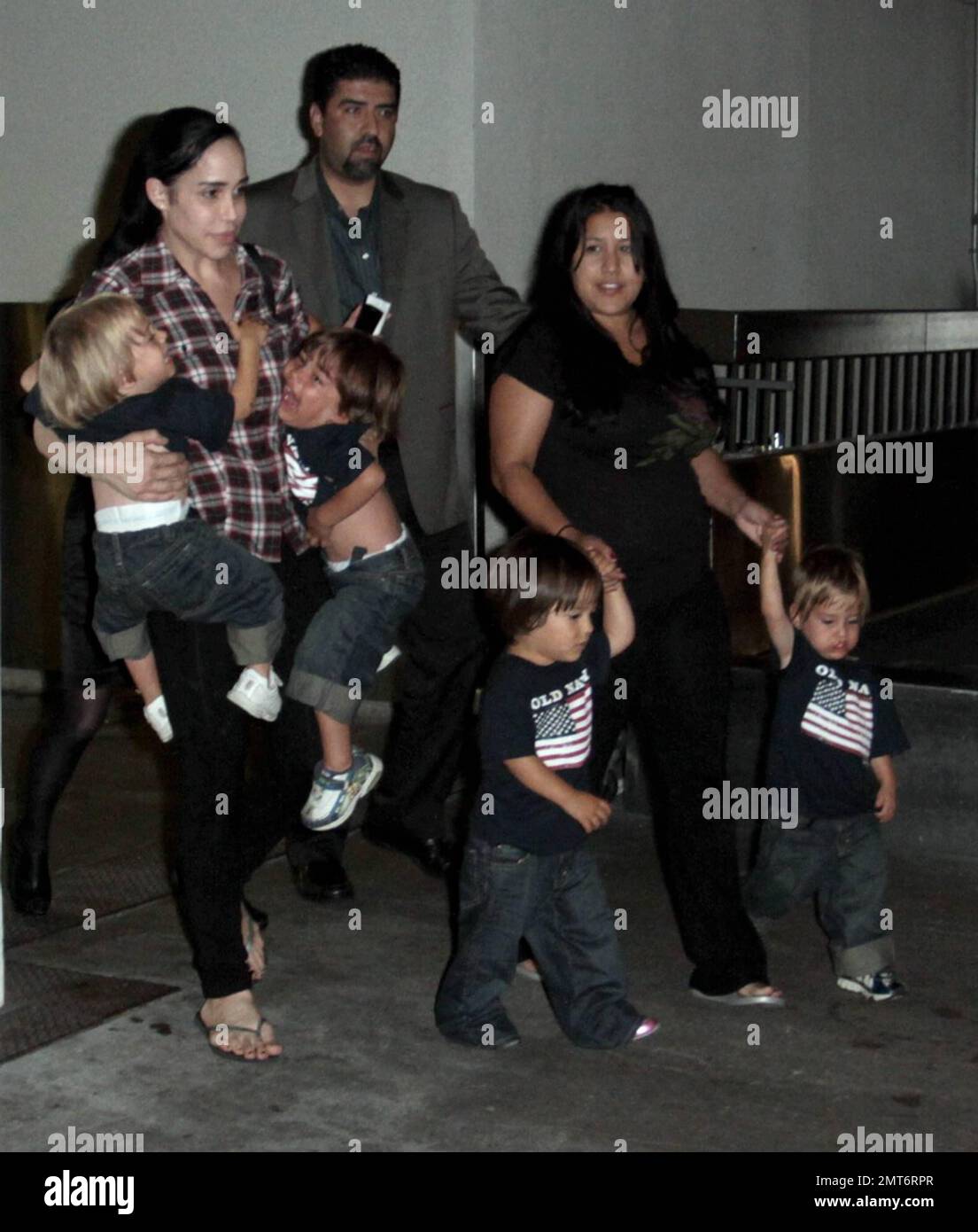 EXCLUSIVE!! Nadya Suleman (aka Octomom) arrives at LAX with her large ...