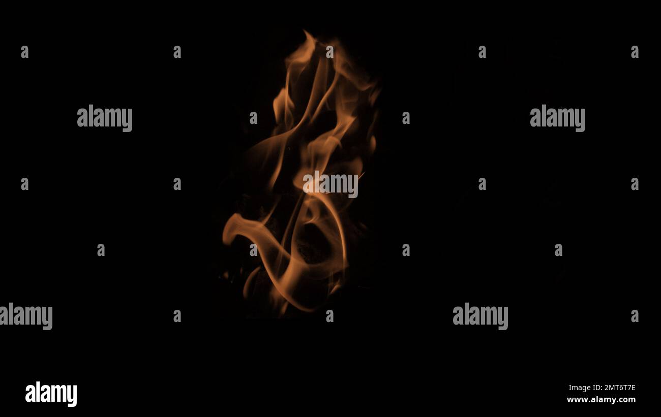 Realistic black background flame texture Stock Photo - Alamy
