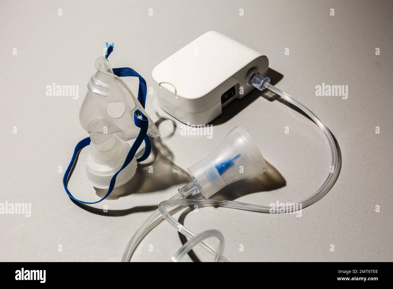 Medical equipment for inhalation, respiratory mask isolated on white ...