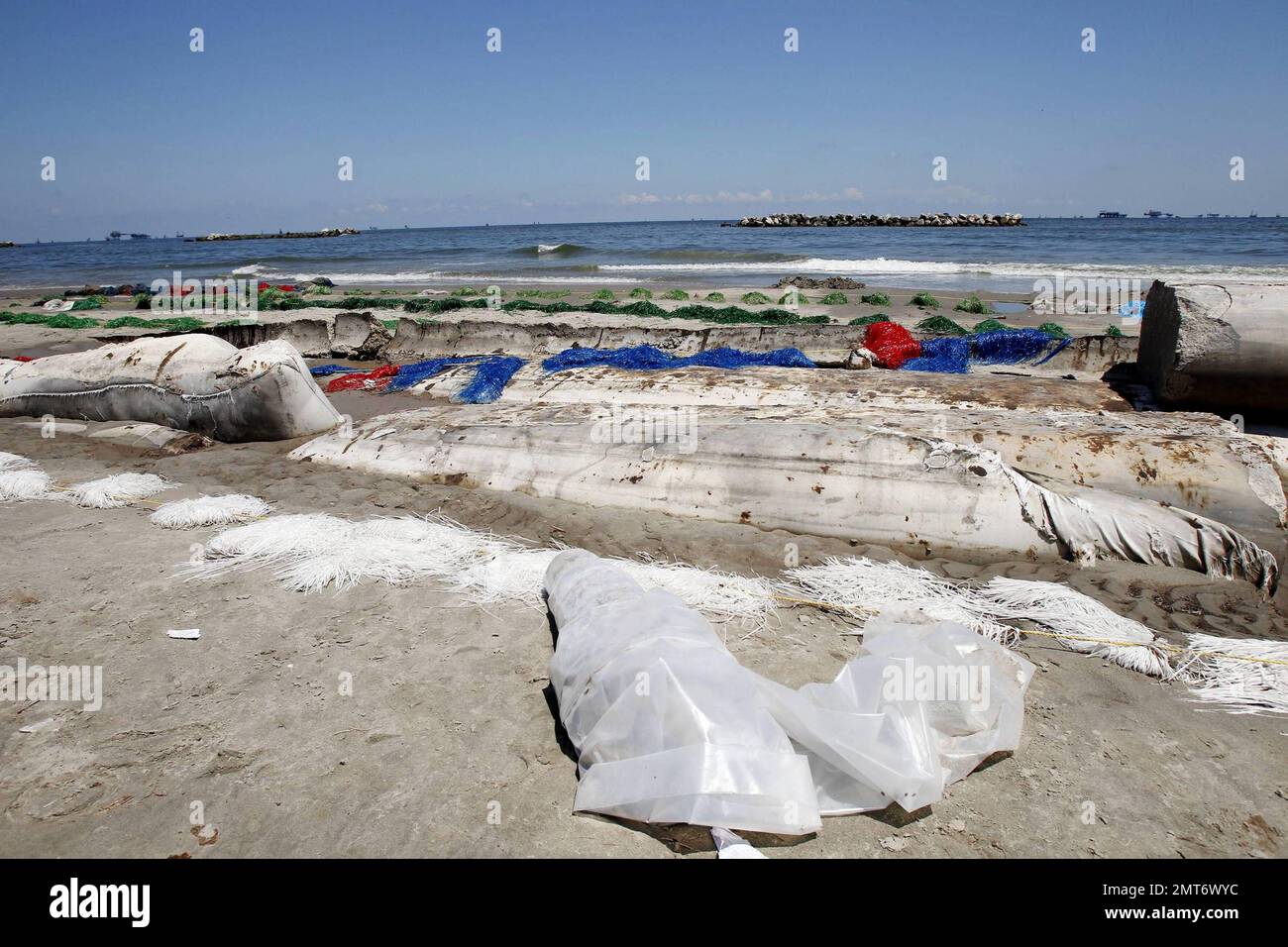 Contaminated clean up material in Grand Isle, Louisiana, the site of ...