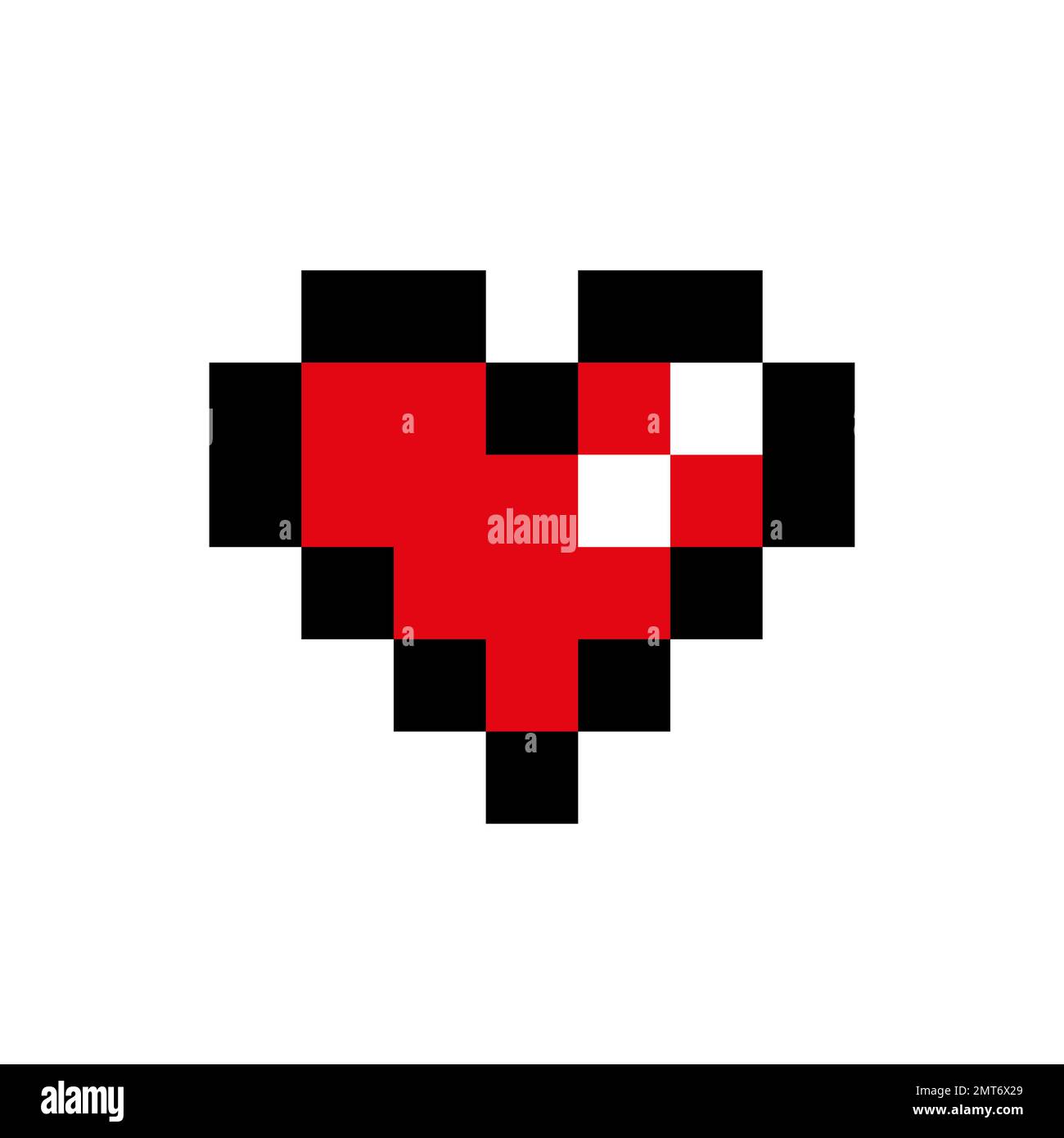 Pixel red heart isolated on white background Stock Vector Image & Art ...