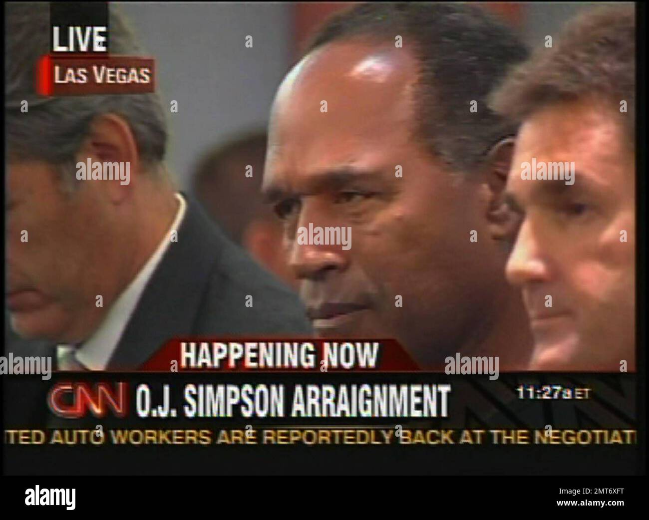 OJ Simpson appears in court in Las Vegas Nevada charged with armed ...
