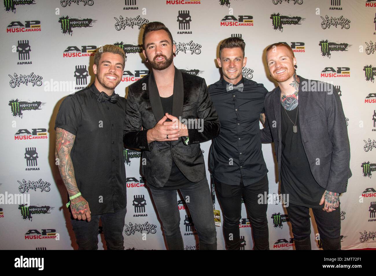 Jake Garland, from left, Cory Elder, Kellen McGregor and Matty Mullins of Memphis May Fire seen ...