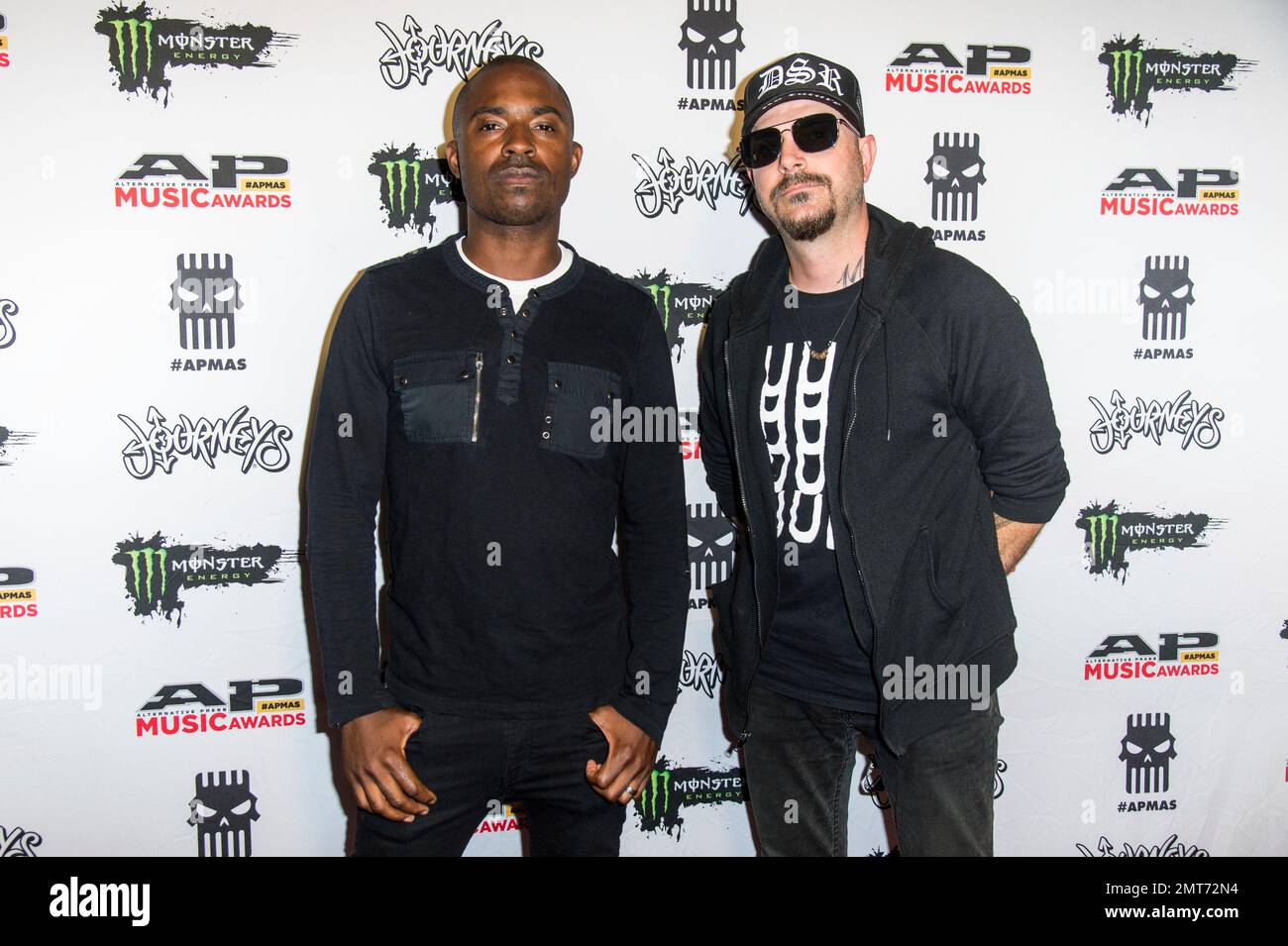 Carley Coma Left And John Lamacchia Of Candiria Seen At 2017 Alternative Press Music Awards At