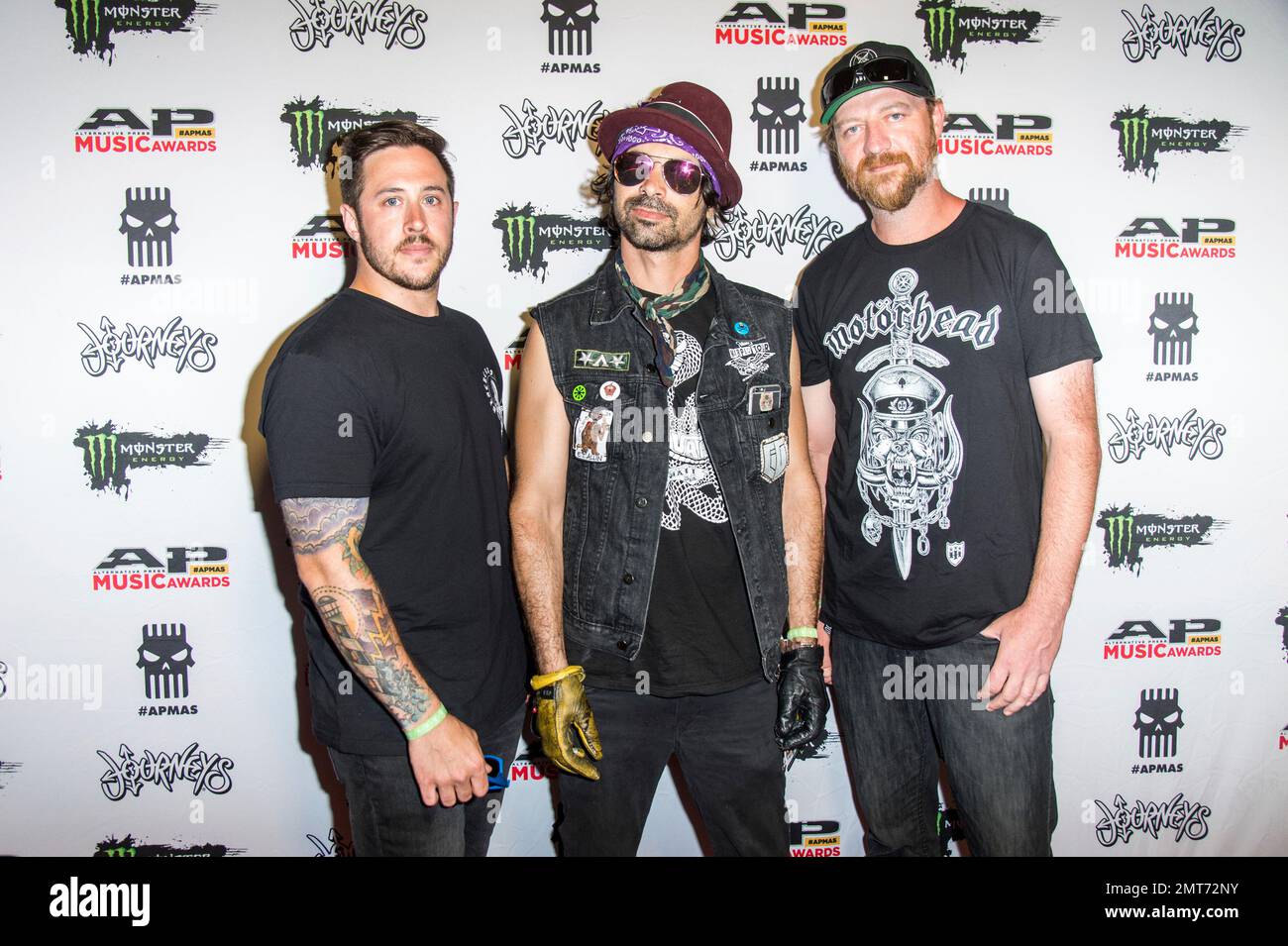 Matt Deis, from left, Chad I Ginsburg and Jess Margera of CKY seen at ...