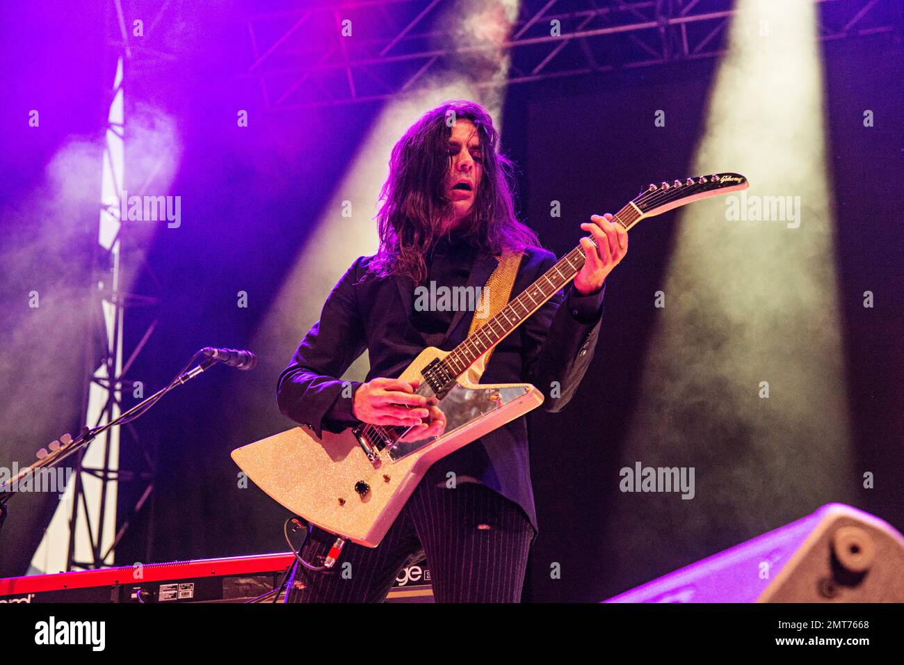 Brian Bell of Weezer performs during Forecastle Music Festival at ...