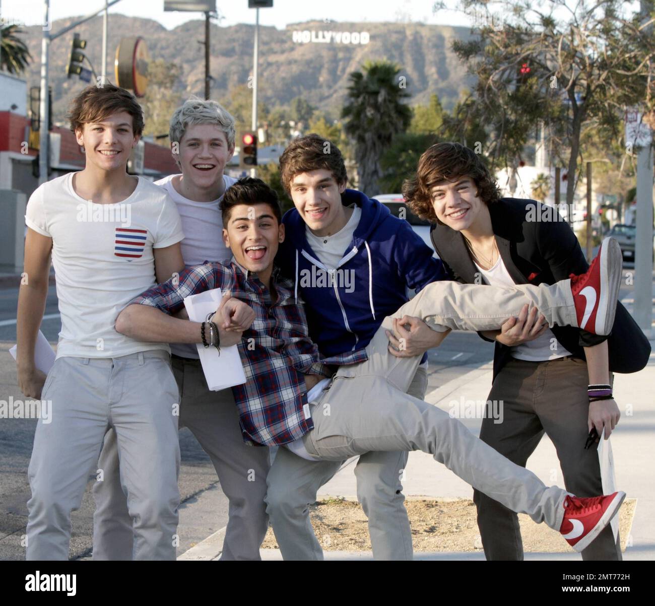 EXCLUSIVE!! (l-r) Louis Tomlinson, Niall Horan, Zayn Malik, Liam Payne and Harry Styles of the ...