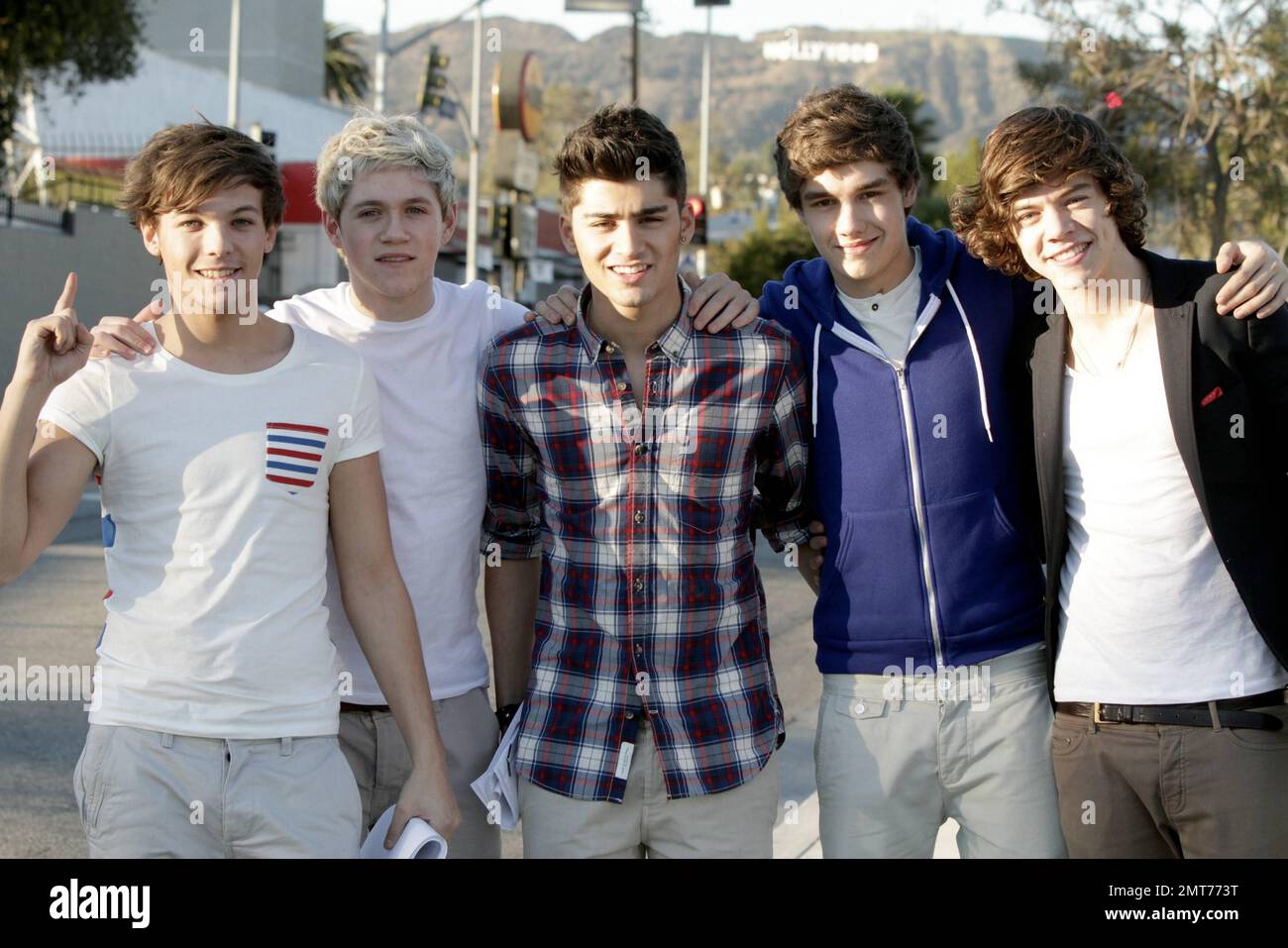 EXCLUSIVE!! (l-r) Louis Tomlinson, Niall Horan, Zayn Malik, Liam Payne and Harry Styles of the ...