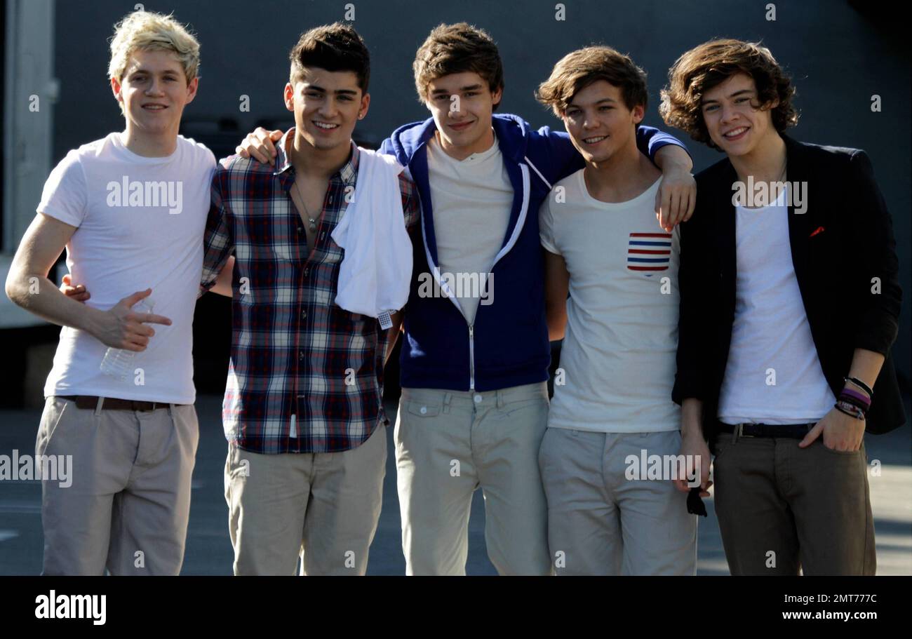 British boy band 'One Direction' were seen taking a break on the ...