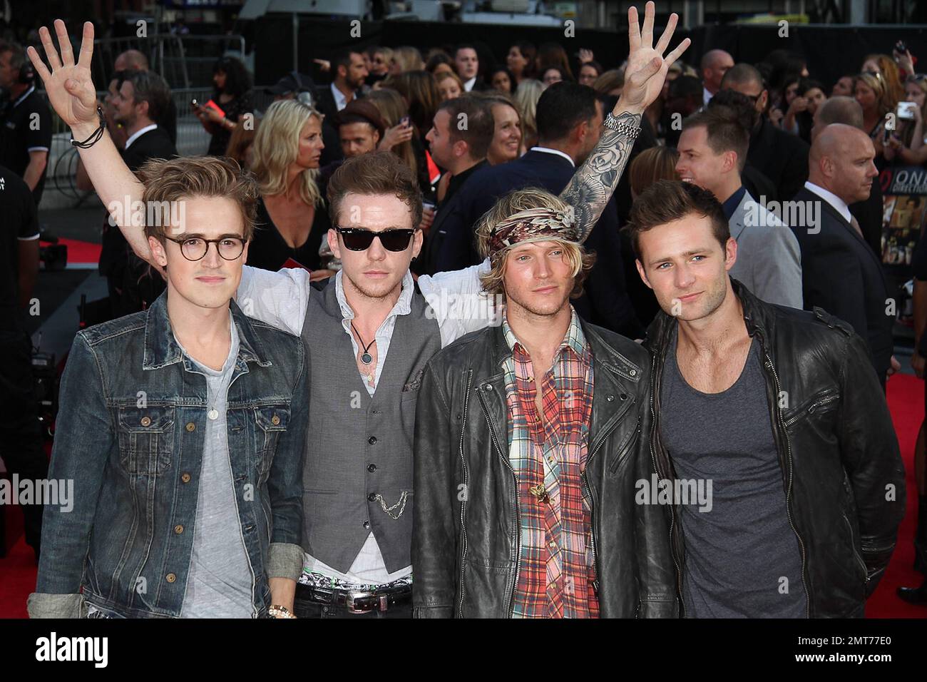 "McFly" at the World Premiere of "One Direction: This is Us" in ...