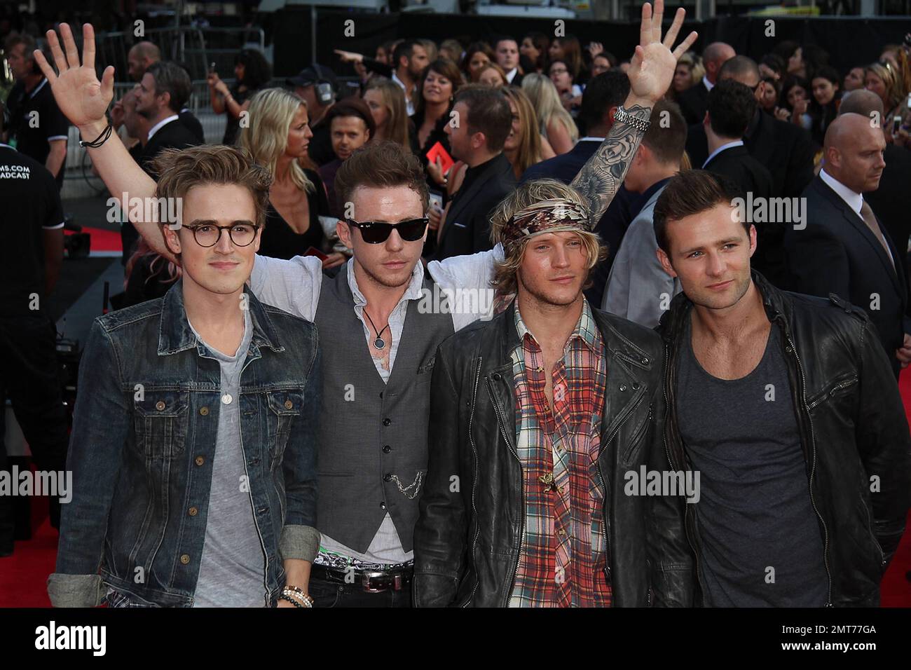 Tom Fletcher, Danny Jones, Dougie Poynter and Harry Judd of "McFly" at ...