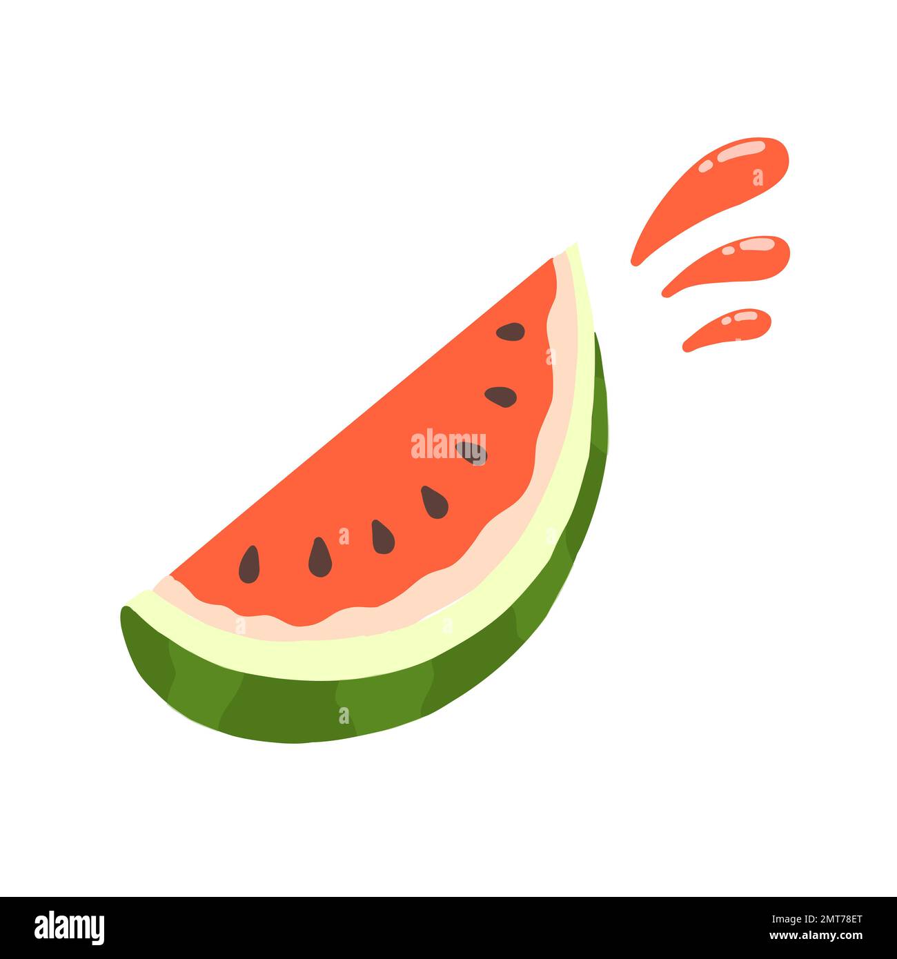 Juicy watermelon. Vector illustration in flat cartoon style isolated on ...