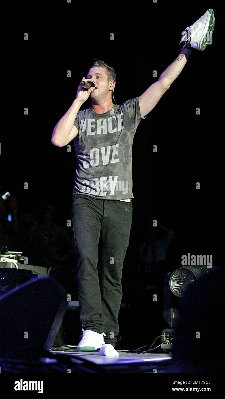 Singer Ryan Tedder of OneRepublic performs in concert at the Cruzan Amphitheatre in West Palm ...