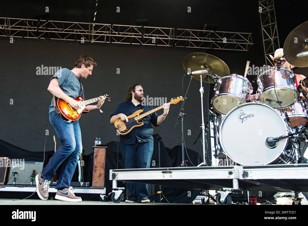 Sturgill Simpson, from left, Chuck Bartels, and Miles Miller perform ...