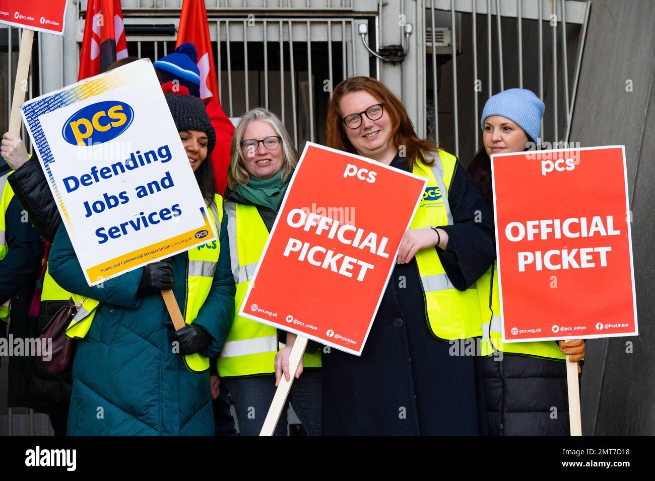 Edinburgh, Scotland, UK. 1 February 2023. Members of the PCS, Public ...