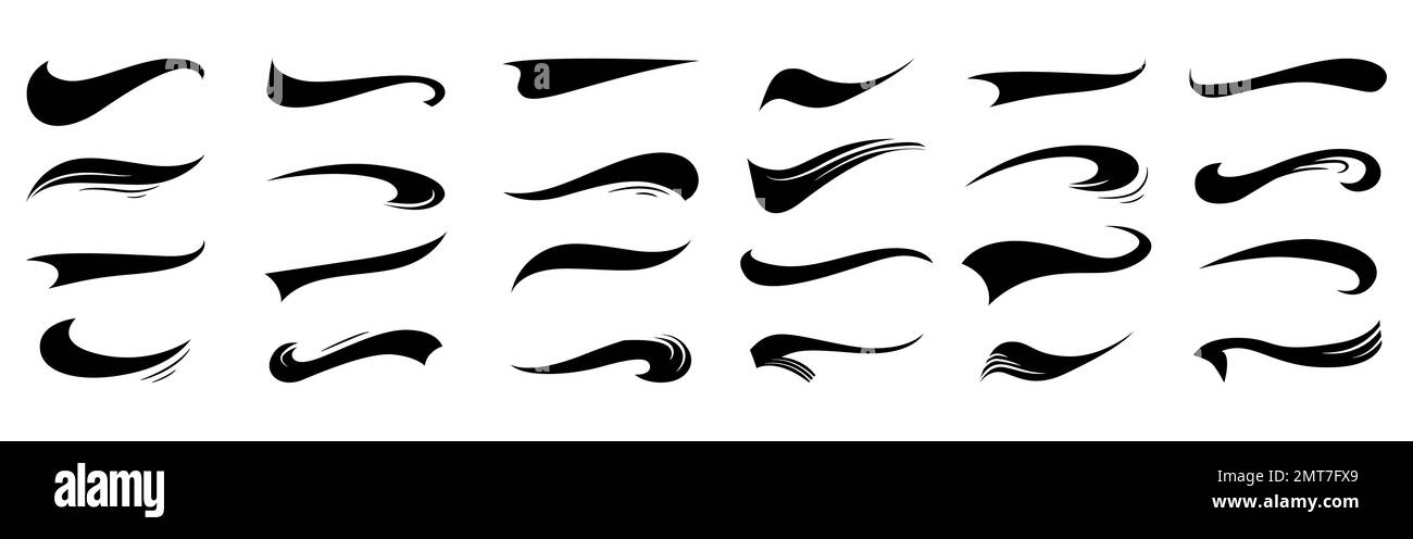 Calligraphic swoosh tail set, underline marker strockes. Sport logo ...