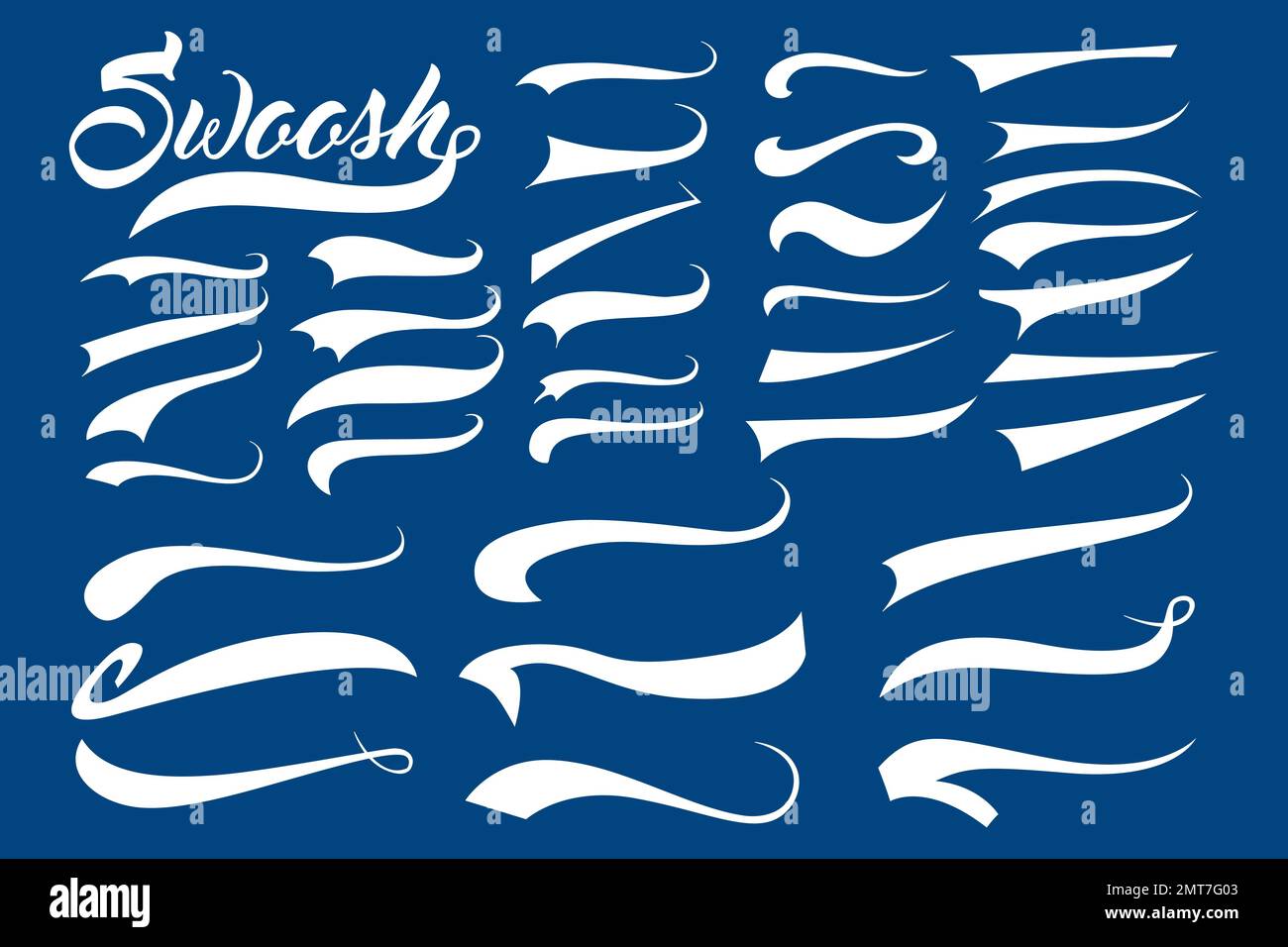 Handmade swooch tail set, brush lines in doodle. Lettering underlines ...