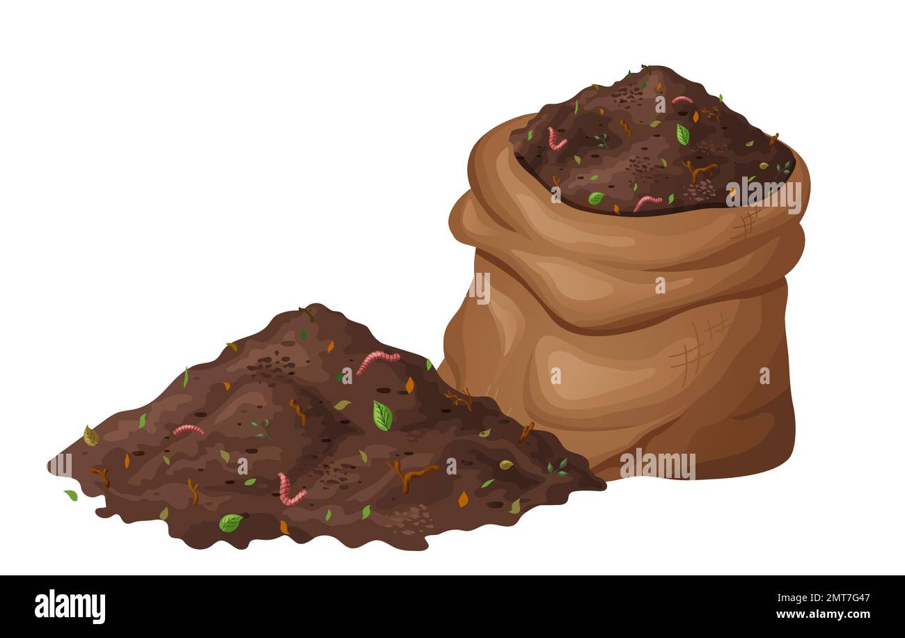 Organic soil heap for compost, garden recycling natural garbage. Earth ...