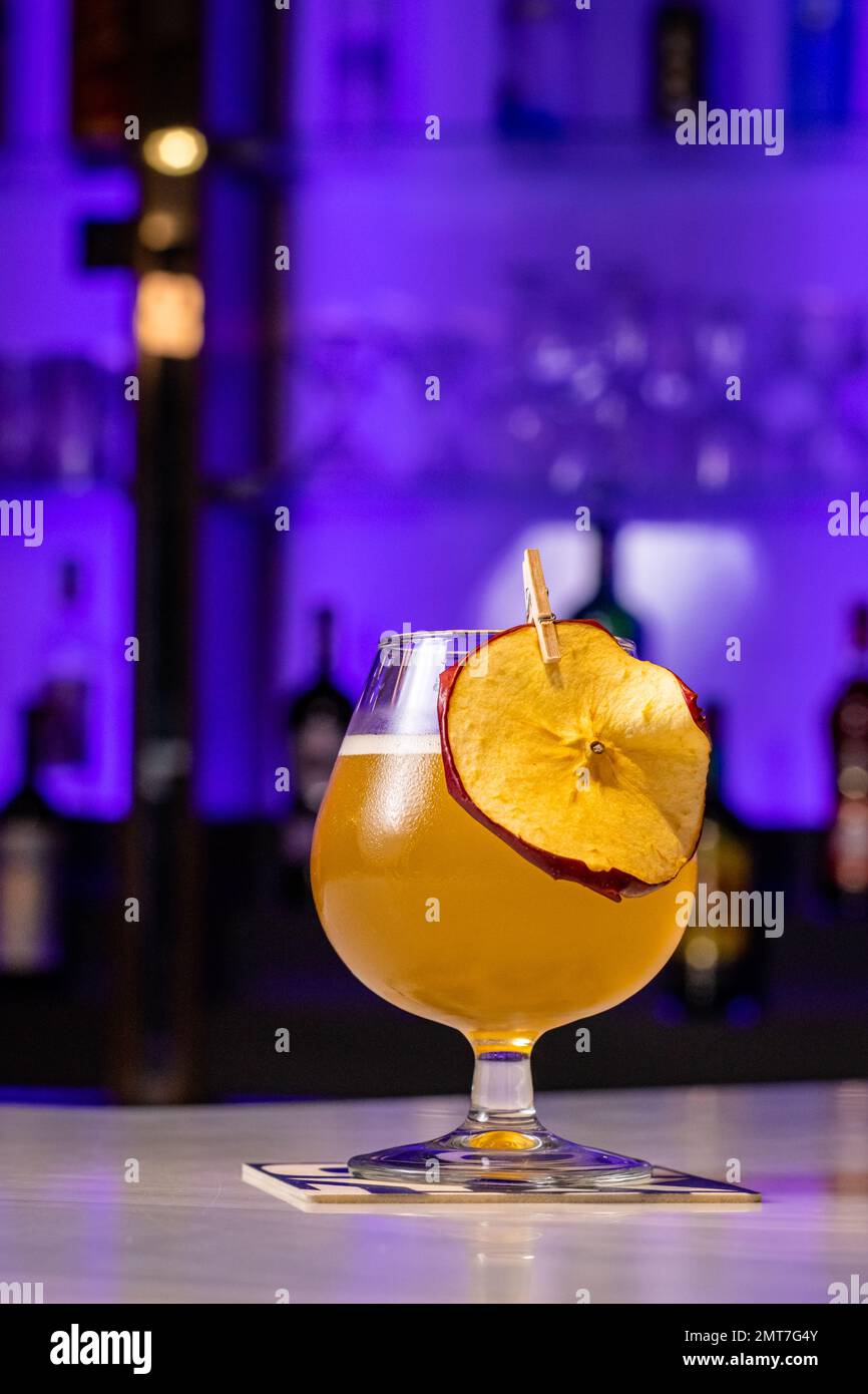 Cocktails at the bar of a restaurant. Tasty alcoholic drink Stock Photo ...