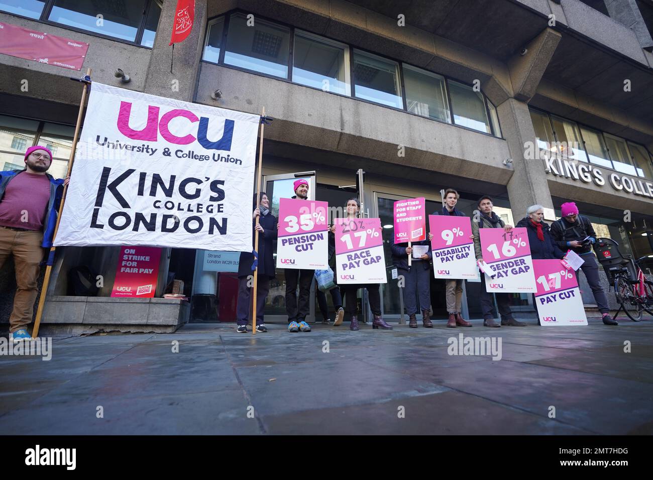 University and College Union (UCU) members on the picket line outside ...