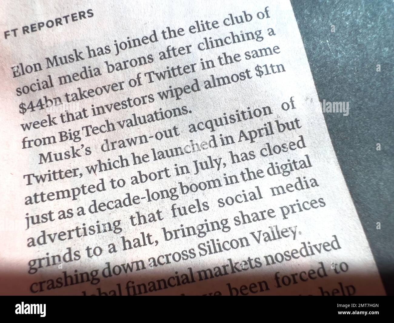 Elon musk newspaper hi-res stock photography and images - Alamy