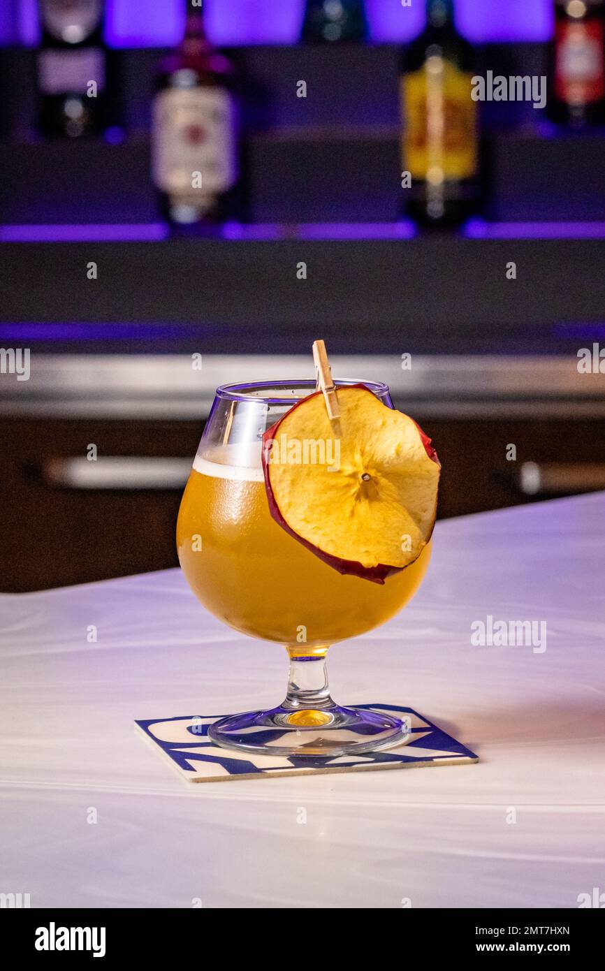 Cocktails at the bar of a restaurant. Tasty alcoholic drink Stock Photo ...