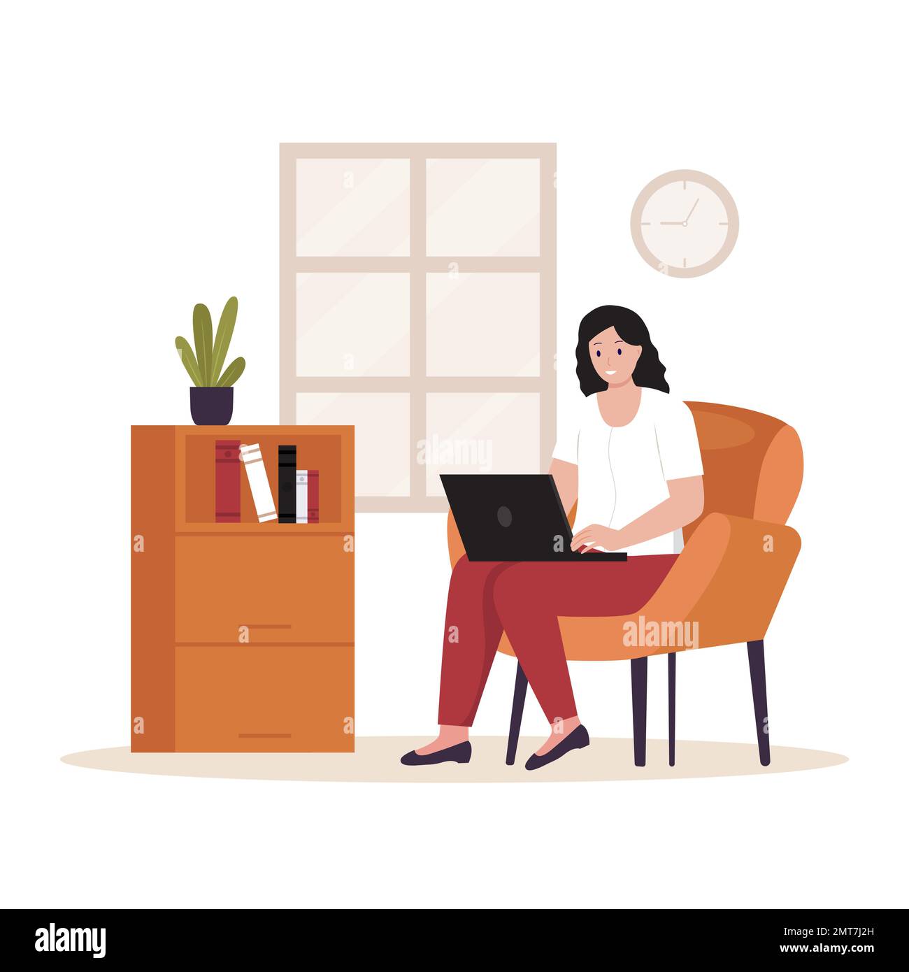 Work at home concept design. Illustration for website, landing page ...