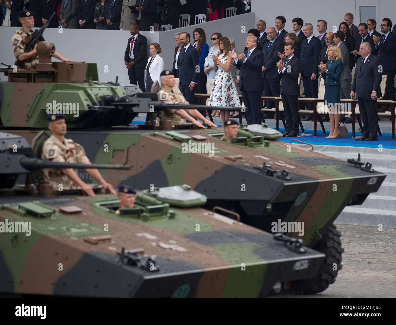 Tanks parade past President Donald Trump, first lady Melania Trump ...