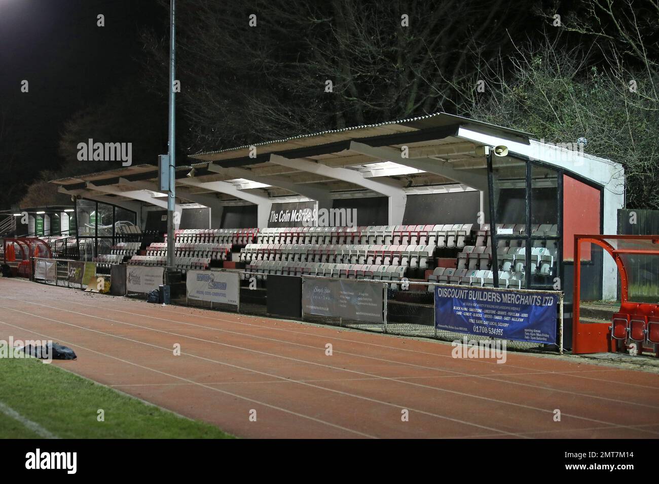 Main stand during Hornchurch vs Billericay Town, BBC Essex Senior Cup ...