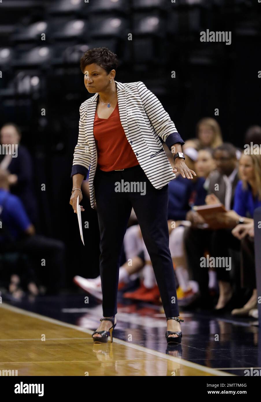 Indiana Fever head coach Pokey Chatman watches during the first half of ...