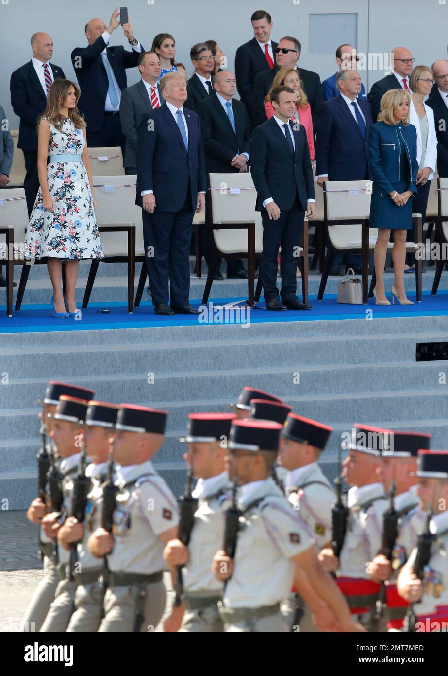 U.S. President Donald Trump, French President Emmanuel Macron, 2nd ...
