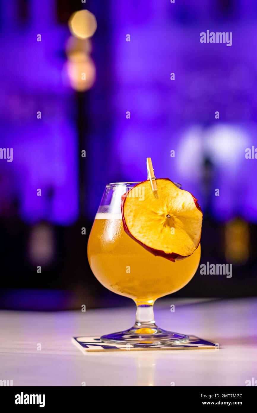 Cocktails at the bar of a restaurant. Tasty alcoholic drink Stock Photo ...