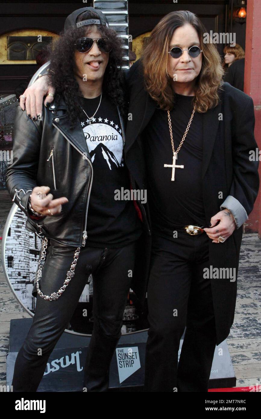 Rock legend Ozzy Osbourne is joined by rocker Slash as he appears at ...