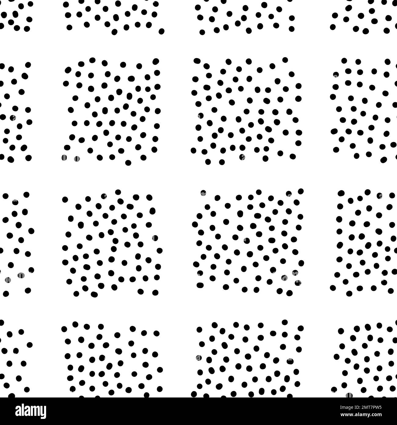Seamless neutral polka dots pattern. Black hand-drawn circles on white ...