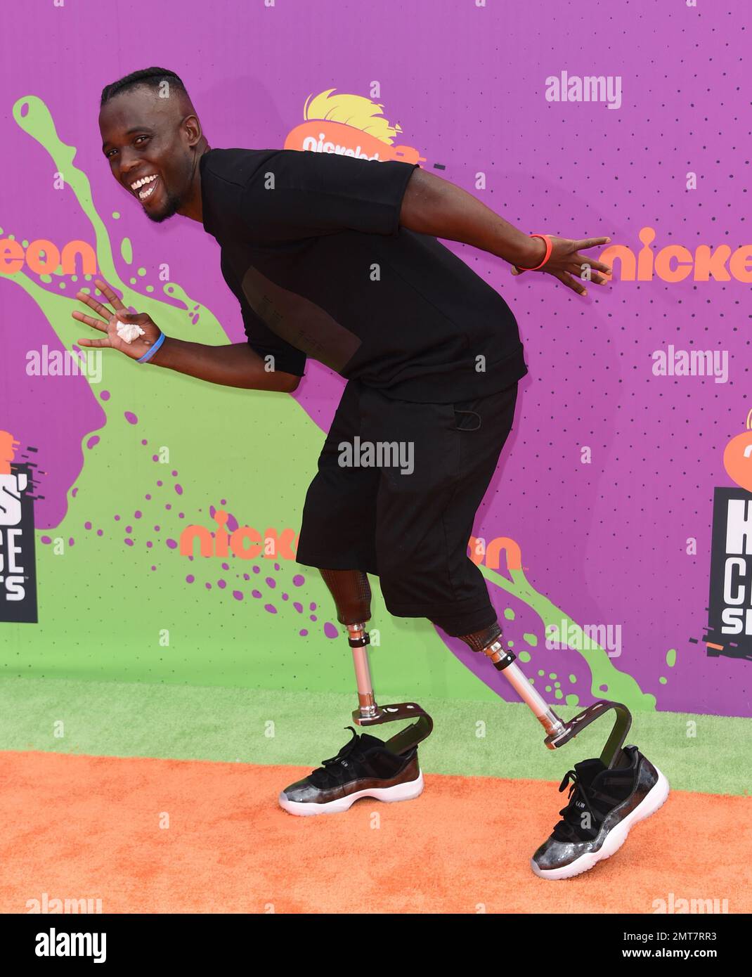 Paralympic athlete Blake Leeper arrives at the Kids' Choice Sports ...
