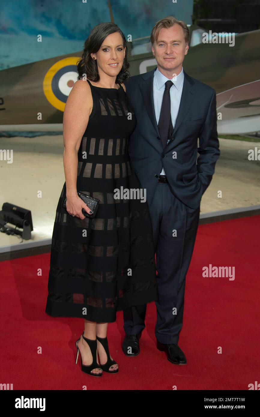 Director Christopher Nolan and Emma Thomas pose for photographers upon ...
