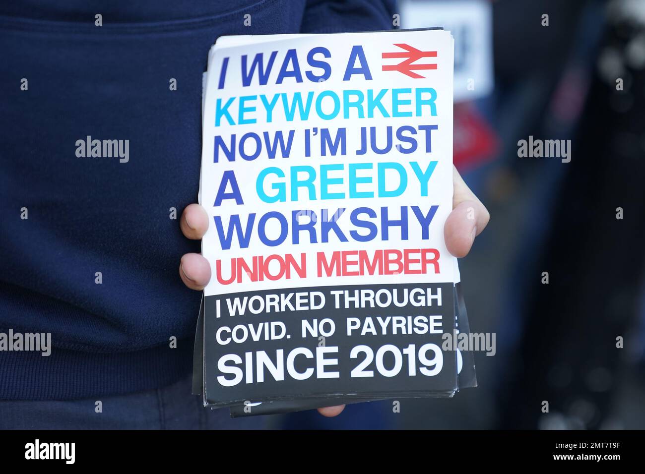 Members of the Aslef union on the picket line outside London Euston ...