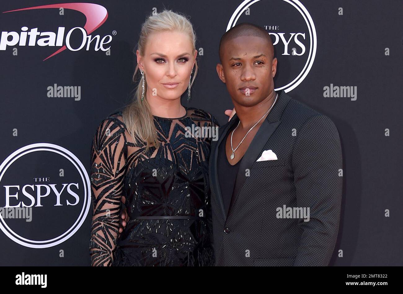 Lindsey Vonn, left, and Kenan Smith arrive at the ESPYS at the ...