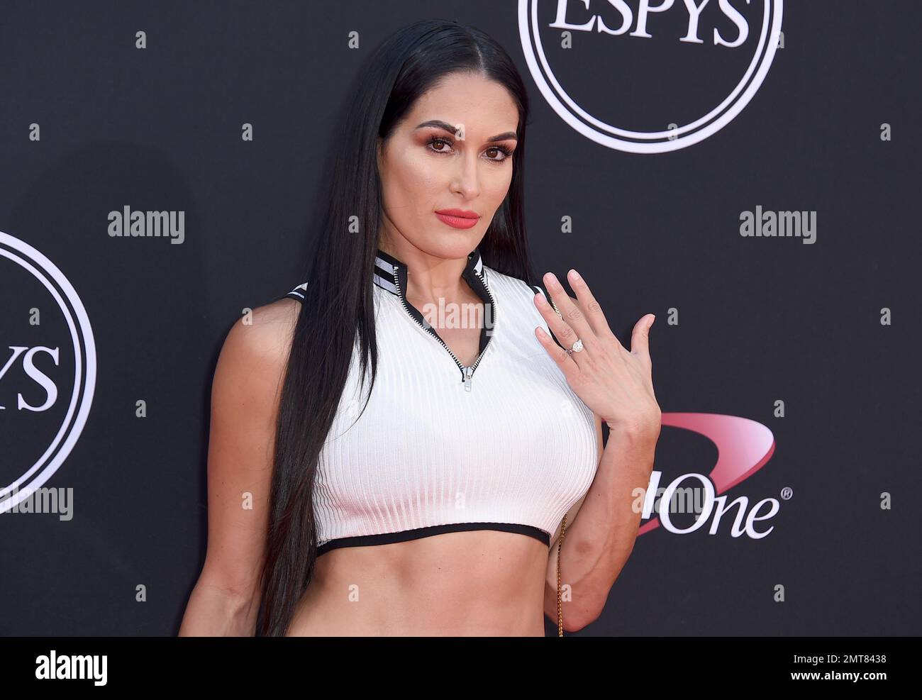 Nikki Bella arrives at the ESPYS at the Microsoft Theater on Wednesday ...