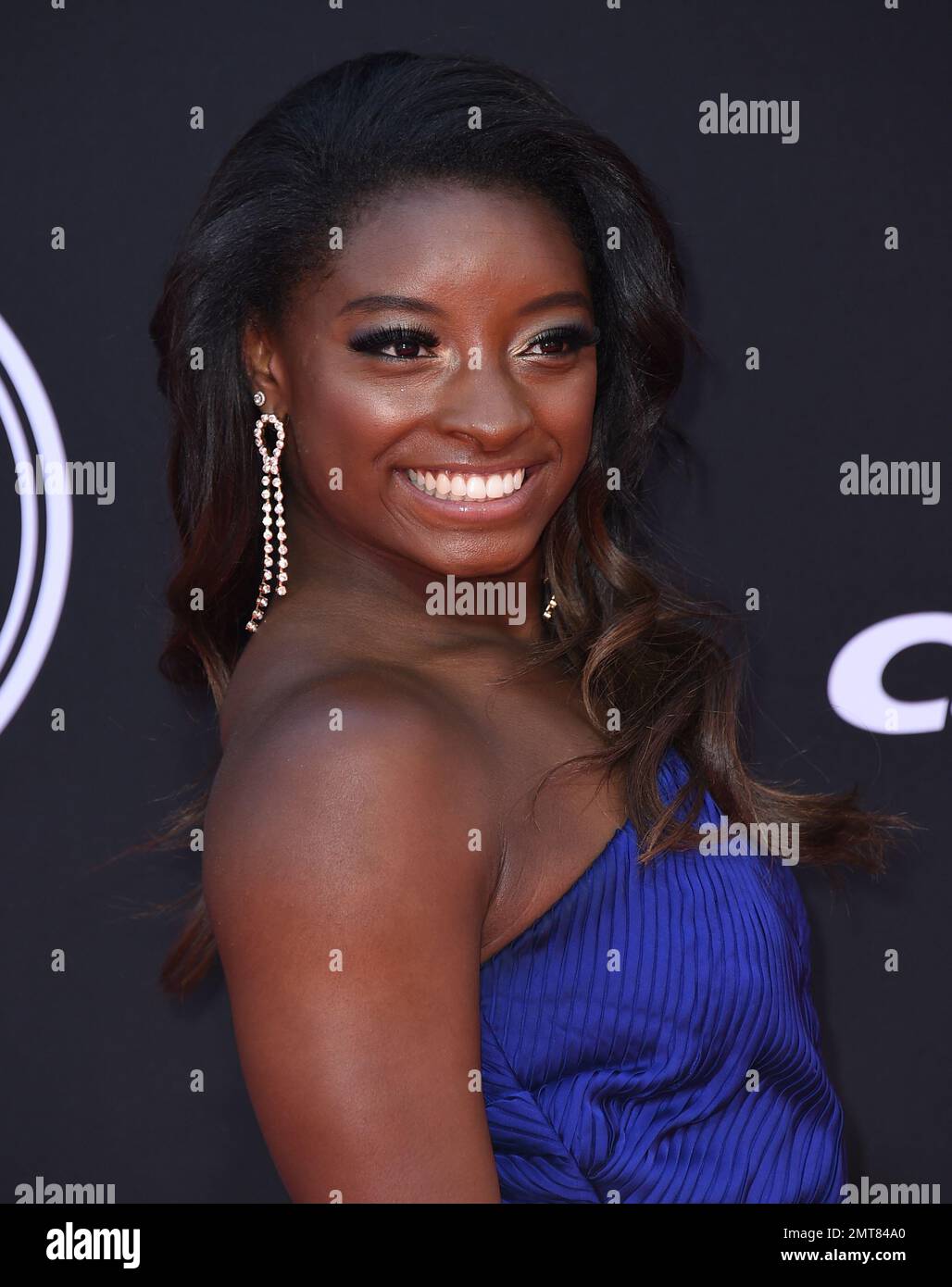 Gymnast Simone Biles arrives at the ESPYS at the Microsoft Theater on ...