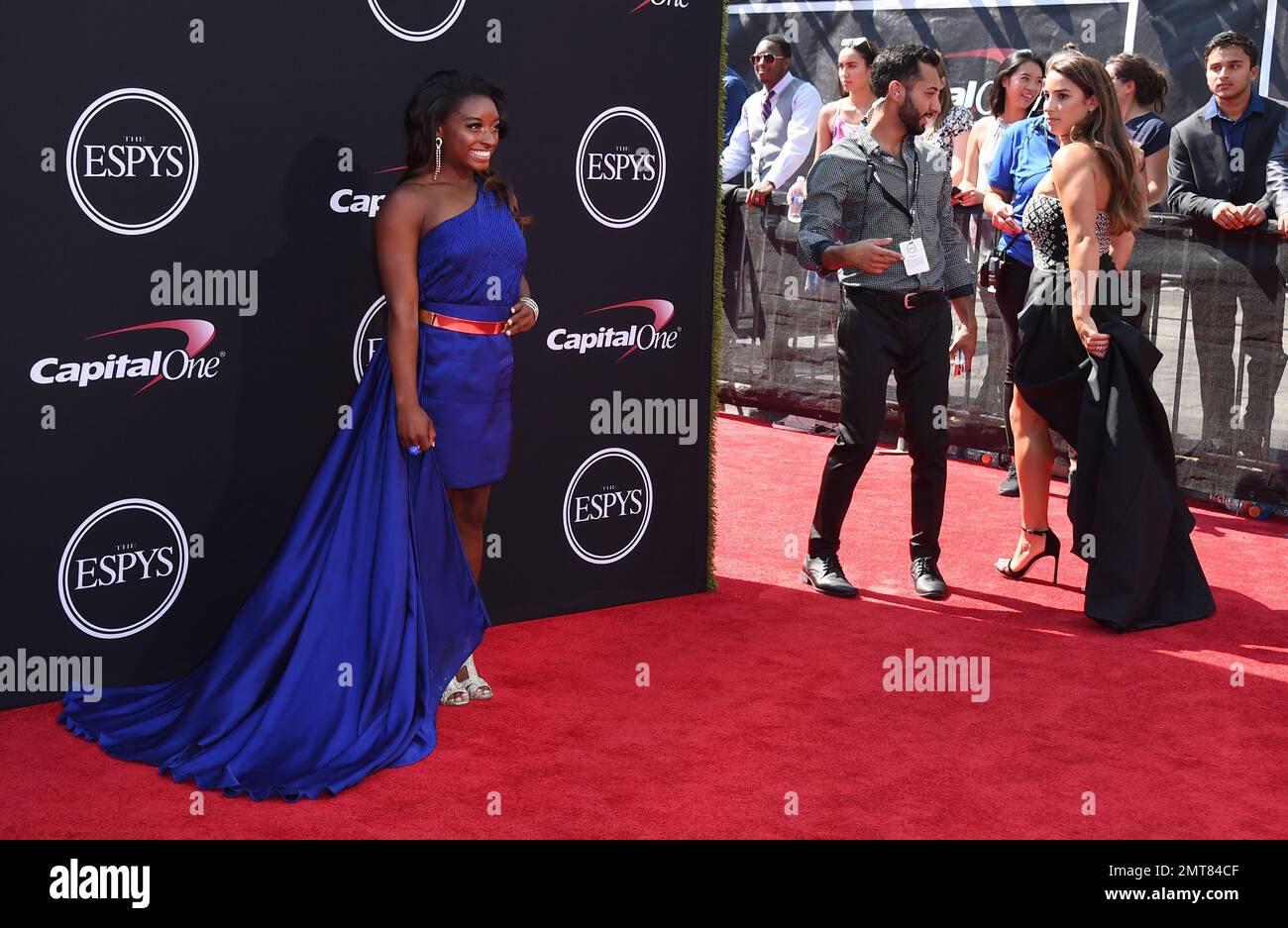 Gymnast Simone Biles arrives at the ESPYS at the Microsoft Theater on ...