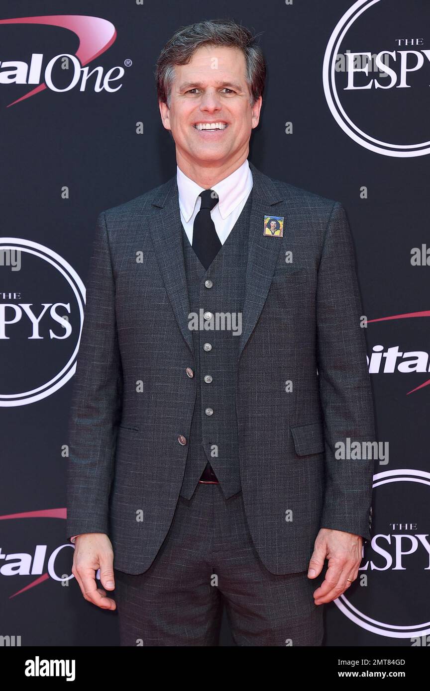 Timothy Shriver, chairman of the Special Olympics, arrives at the ESPYS ...