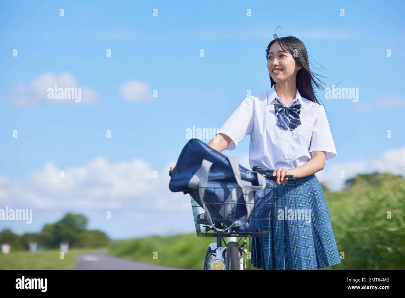 Japanese high school student portrait outdoors Stock Photo - Alamy