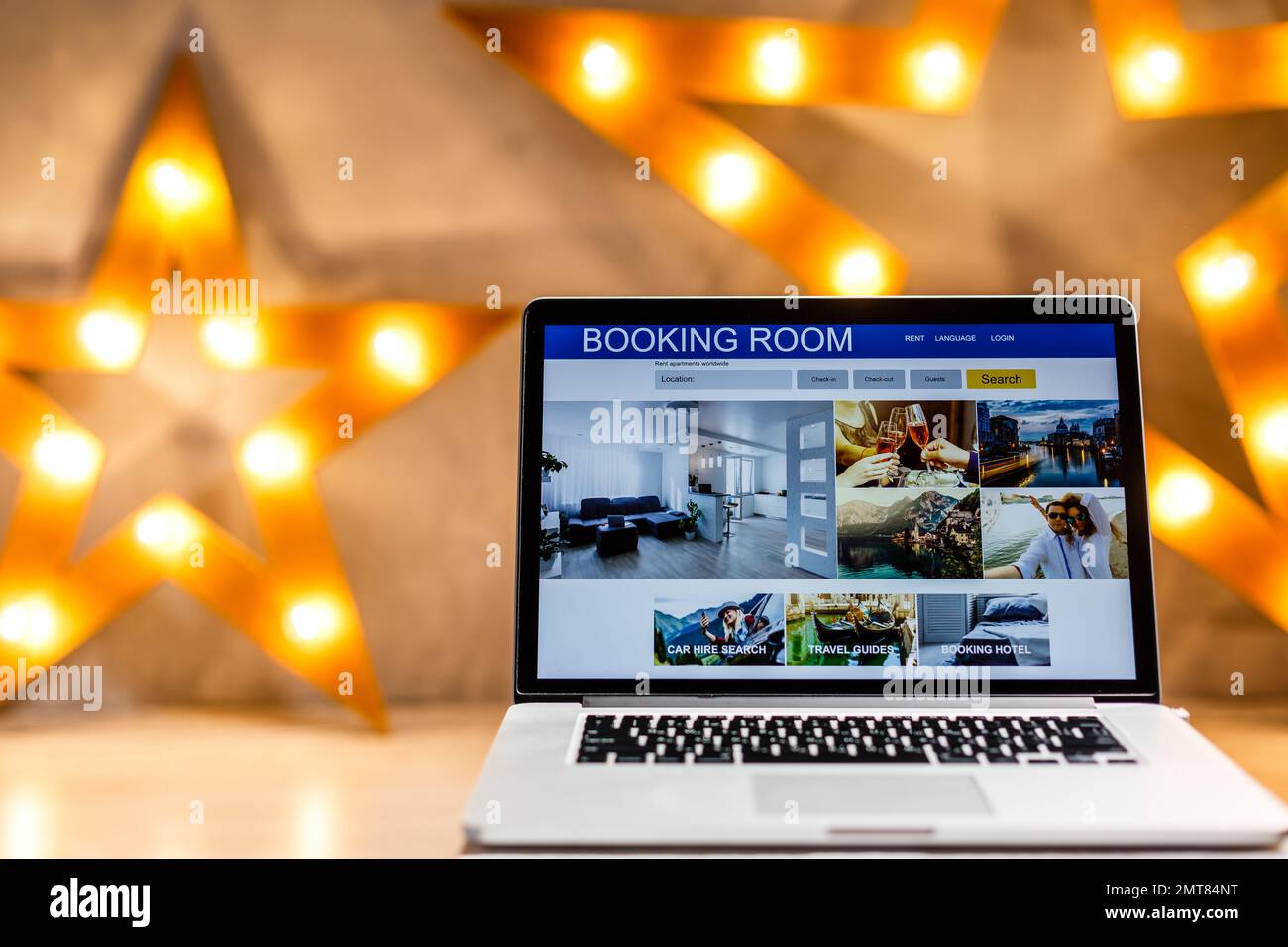 travel booking, hotels and flights reservation on the screen of ...