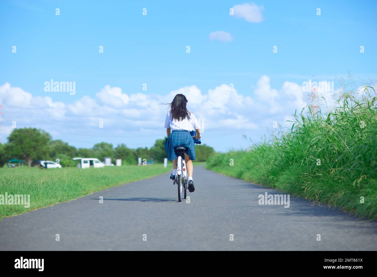 Japanese high school student on a bike outdoors Stock Photo - Alamy