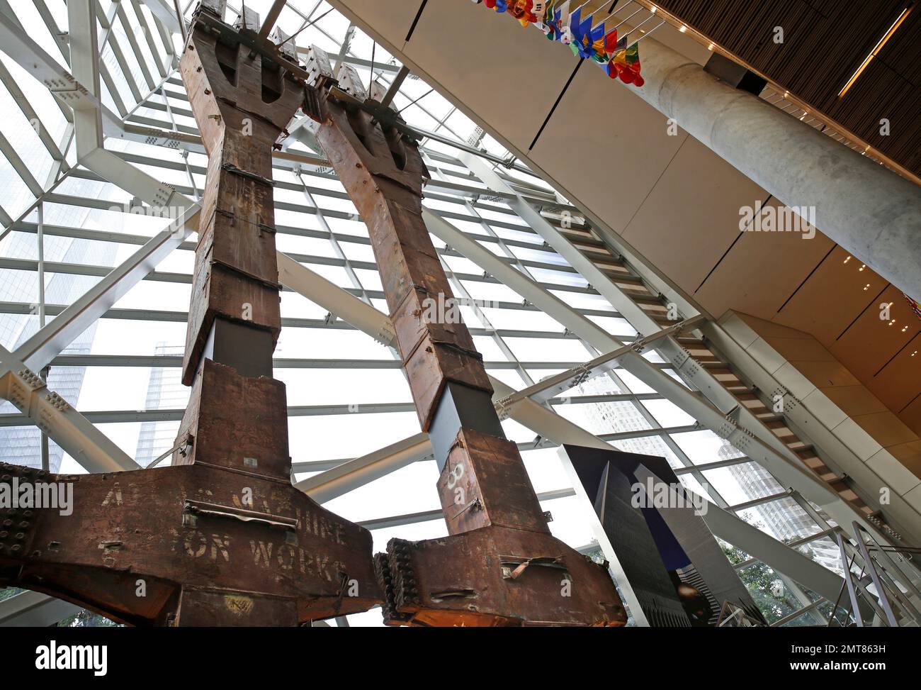 A pair of tridents from the exterior of one of the World Trade Center ...