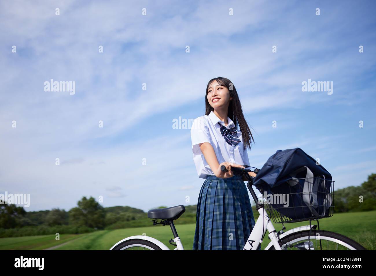 Japanese high school student portrait outdoors Stock Photo - Alamy