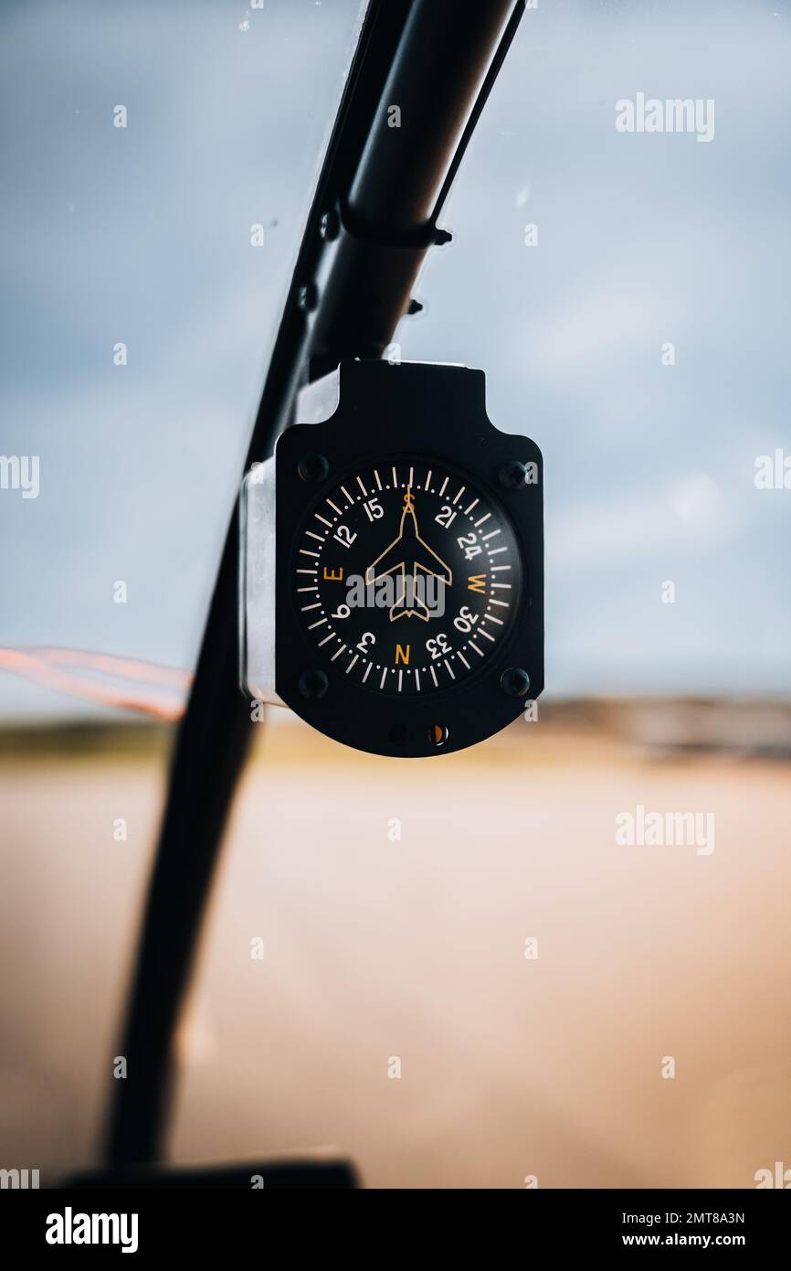 an aviation precision aircraft compass Stock Photo - Alamy