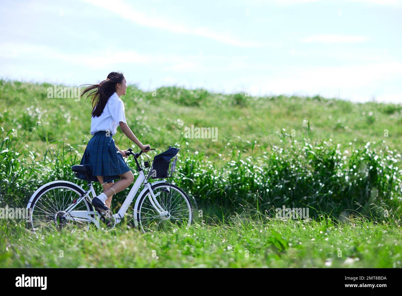 Japanese high school student on a bike outdoors Stock Photo - Alamy