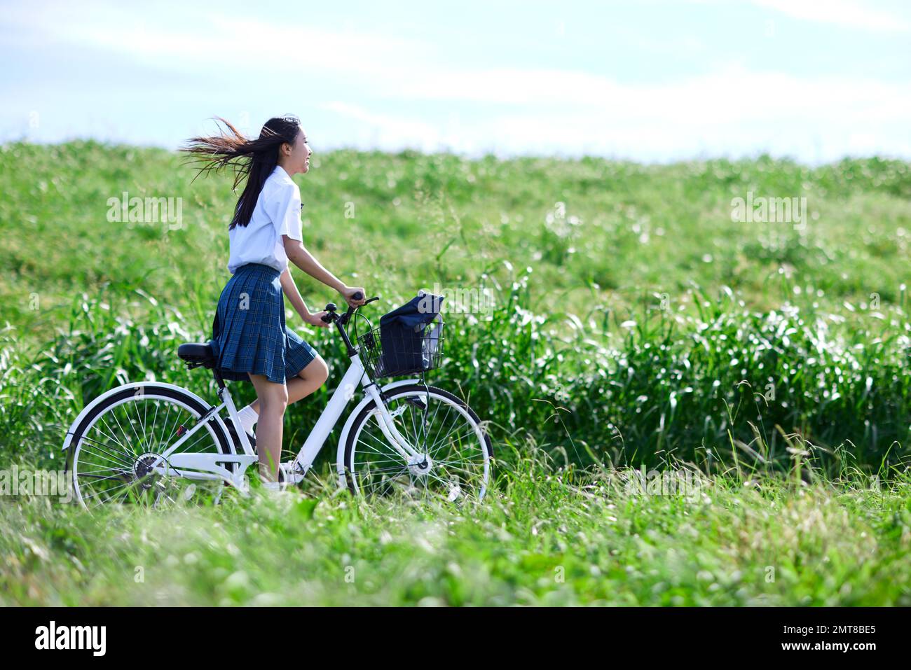 Japanese high school student on a bike outdoors Stock Photo - Alamy